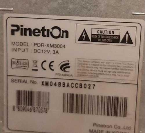 Видеорегистратор 4х канальный Pinetion PDR-XM3004