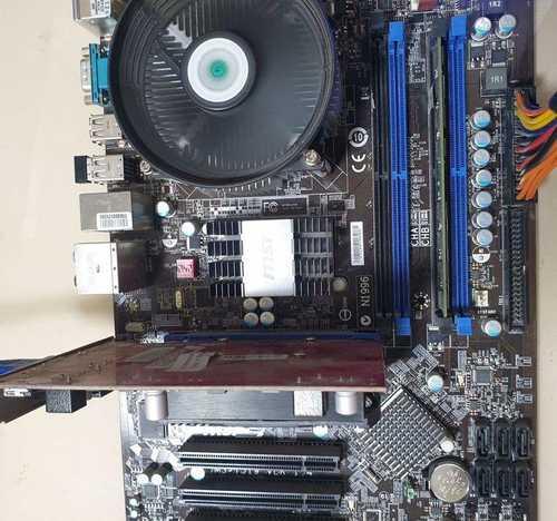 LGA775 материнка, E6300, GT 220, Оперативка, Кулер