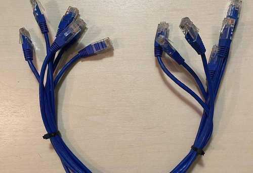 Патч-корд синий 50см TWT RJ45 UTP cat.5e