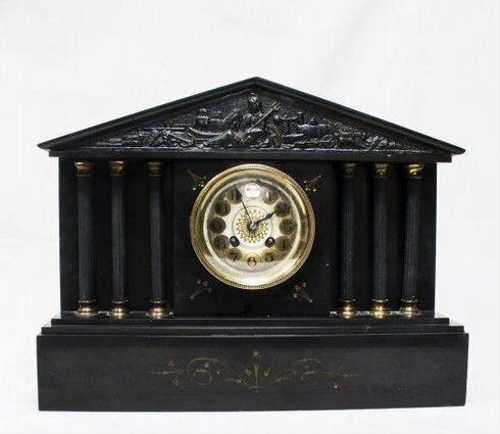 Часы каминные, мрамор, Франция, 19 век, механическ