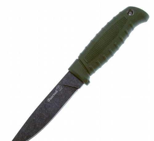 1192 Нож разделочный Финский черный, рукоять эласт