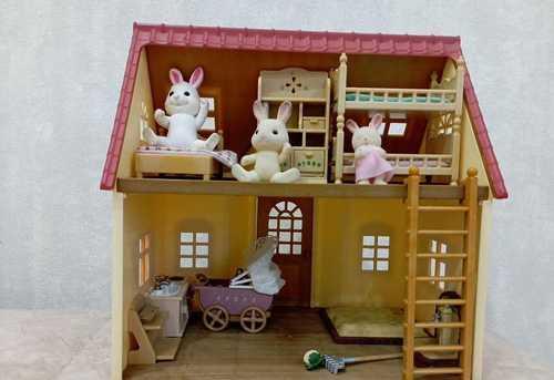 Домик кукольный Sylvanian Families с зайчатами