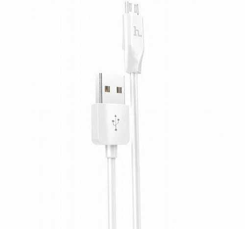 Кабель hoco X1 Micro USB, 2.1А, 1м, белый