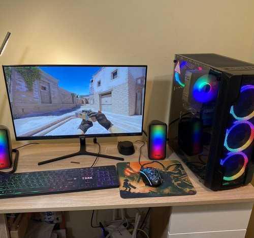 Игровой пк с монитором 24 RX580: черный RGB