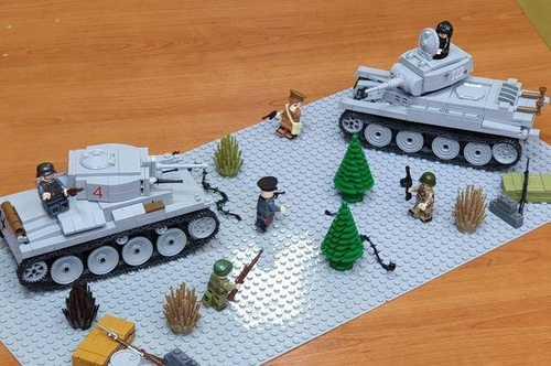 Лего/аналог "Танковый бой" солдаты лего/аналог