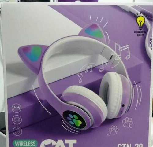 Беспроводные LED наушники CAT EAR Bluetooth с подс