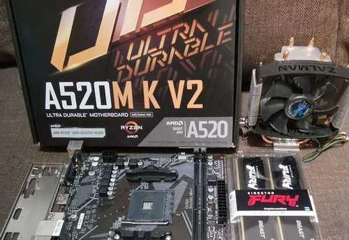 Gigabyte a520m k v2 / ryzen 5 5500 / 16gb +кулер