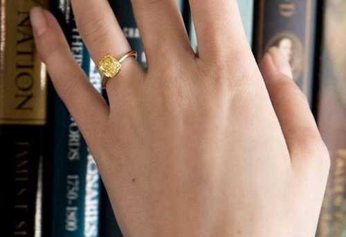 Помолвочное кольцо с желтым бриллиантом, заказ