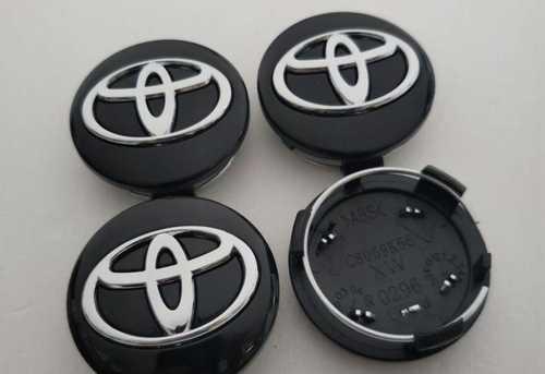 4шт колпаки для колес Toyota 57мм, черные