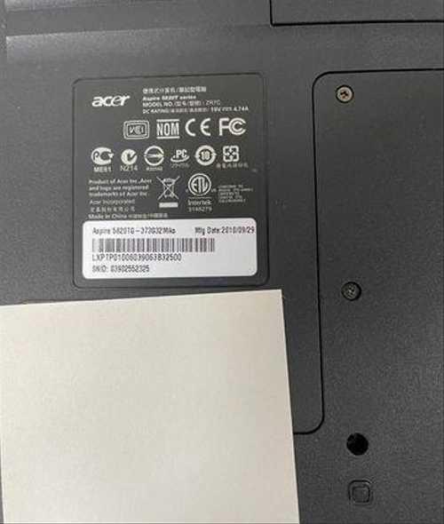 Ноутбук acer aspire 5820T