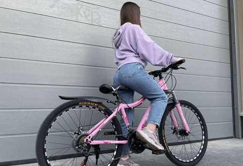 Новый розовый велосипед 24