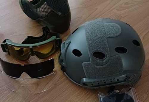 Шлем, очки, маска для игры в страйкбол