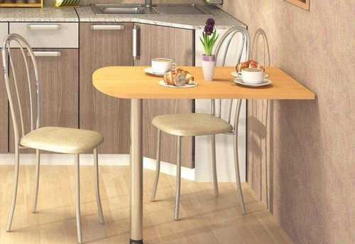 Стол пристенный кухонный на хром опоре 5 цветов