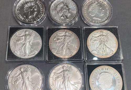 Инвестиционные монеты 1oz(31,1гр.) серебро 999.9