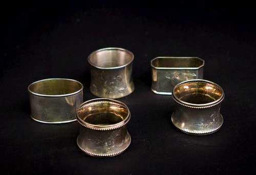 Серебряные кольца для салфеток, старинные