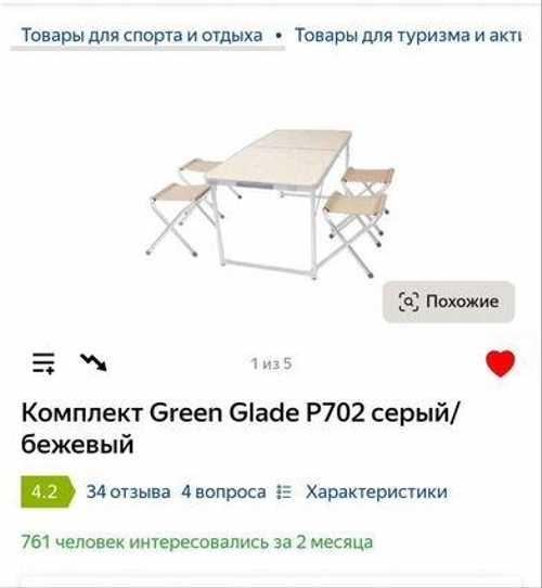  туристический: складной стол 60x120 +4 стула | Festima.Ru .