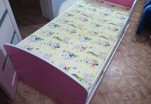 Детская кровать облачко бело-розовая