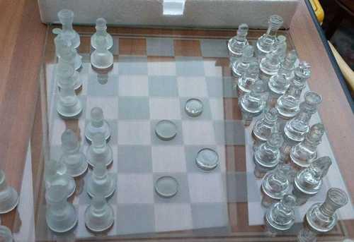Шахматы и шашки стеклянные