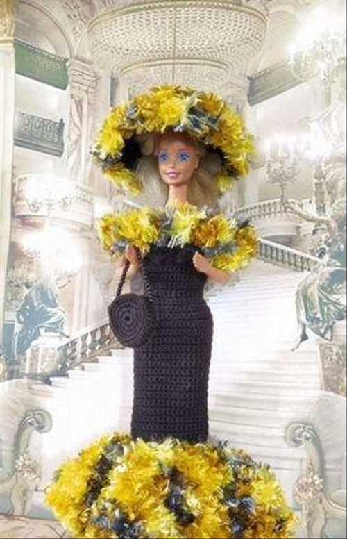 Коллекционное, винтажное платье крючком для Барби