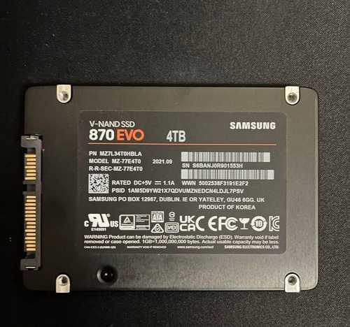 SSD Samsung evo 870 4Tb