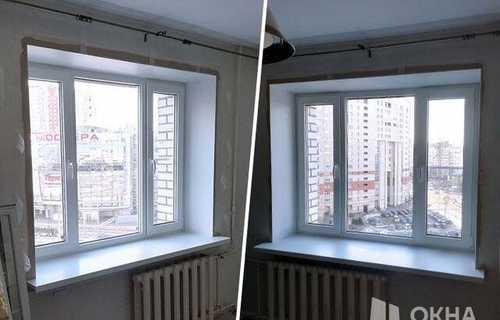 Трехстворчатые пластиковые окна для квартиры