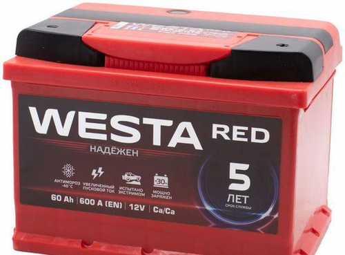 Аккумулятор westa RED 60 Ач 600 А обратная полярно