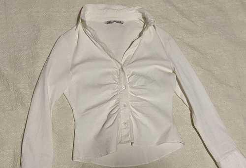 Белые рубашки балеткор и рюши Zara и H&M