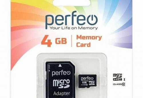 Micro sdhc карта памяти Perfeo 4GB Class 10