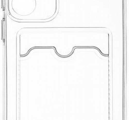 Накладка силикон для Samsung Galaxy S24 FE c отделом для хранения карт Прозрачная