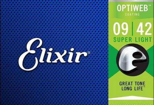 Струны Elixir 19002 OptiWeb Super Light 09-42