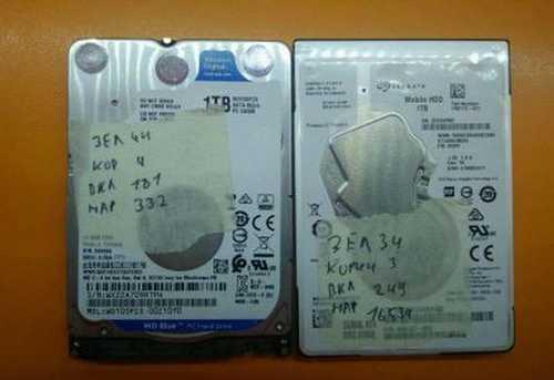 Б/У жесткий диск для ноутбука SATA 2,5" 1TB