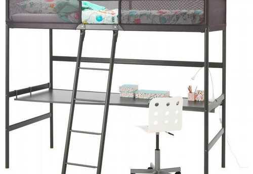 Кровать-чердак IKEA туффинг+ стол+полка+матрас