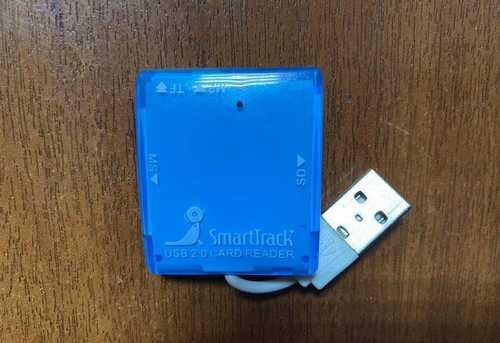 Картридер smarttrack usb 2.0 sd,ms,m2,tf