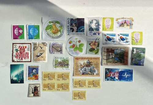 Марки почтовые разных стран набор комплект