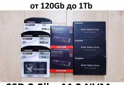 SSD и M.2 NVMe XRayDisk, SanDisk, Kingston