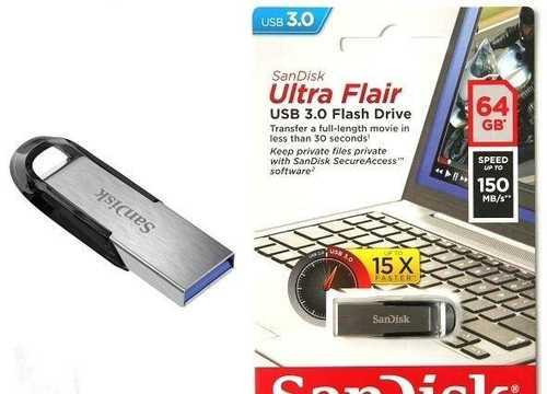 Флешка 64GB SanDisk CZ73 Ultra Flair USB 3.0