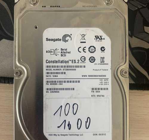 Жесткий диск Seagate 3tb SAS