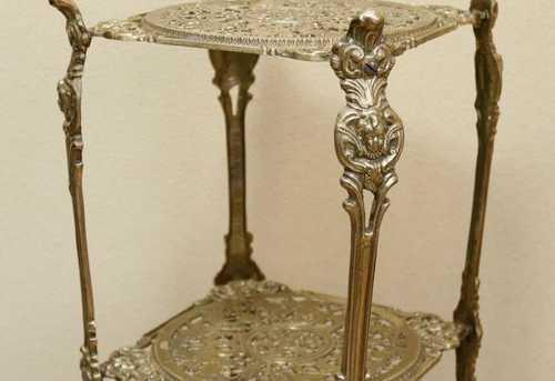 Этажерка подставка жардиньерка стол ангел бронза 1