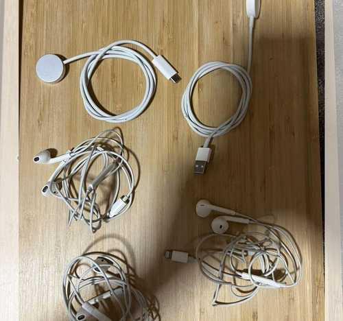 Наушники earpods lighting, кабели apple watch