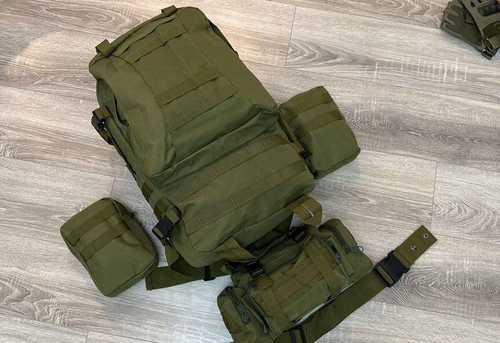 Тактический рюкзак с подсумками Олива. 55 литров