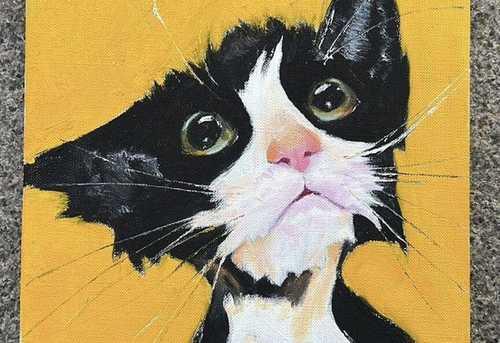 Картина кот холст масло живопись