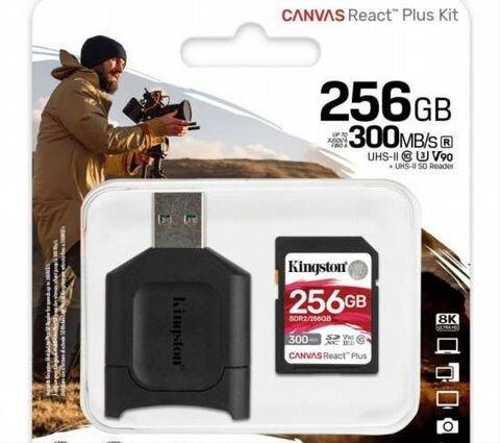 256Gb Kingston Canvas React Plus V90 + USB Reader