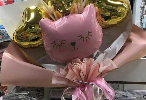 Букет из воздушных шаров "Кошечка розовая"