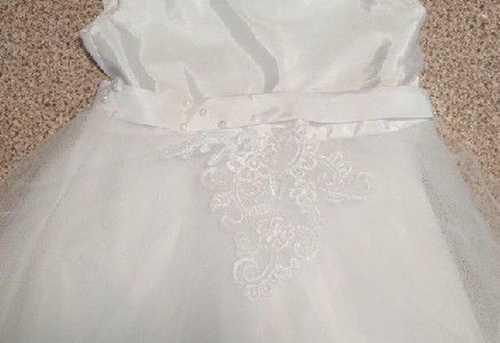 Платье белое для девочки 6-9мес 68-74р