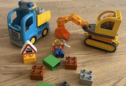 Lego duplo грузовик и гусеничный экскаватор