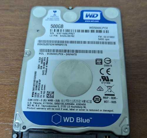 Hdd SATA 500gb 2.5 wd blue