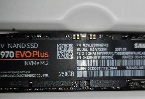 SSD 250 гб M.2 накопитель Samsung 970 EVO Plus