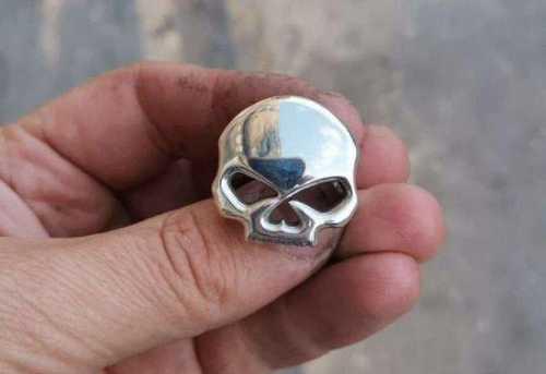 Кольцо череп, серебро 925