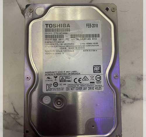 Жесткий диск Toshiba 500 Gb (DT01ACA050)