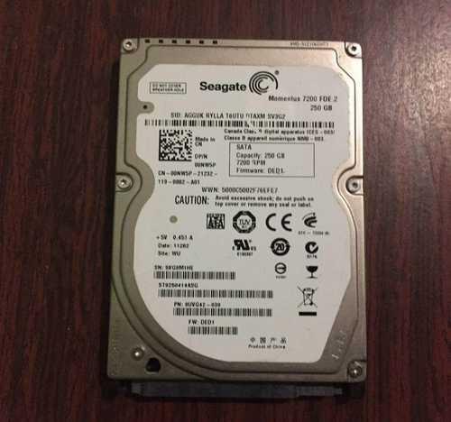 HDD диск Seagate 250 Гб, SATA III, 2.5", для ноутб